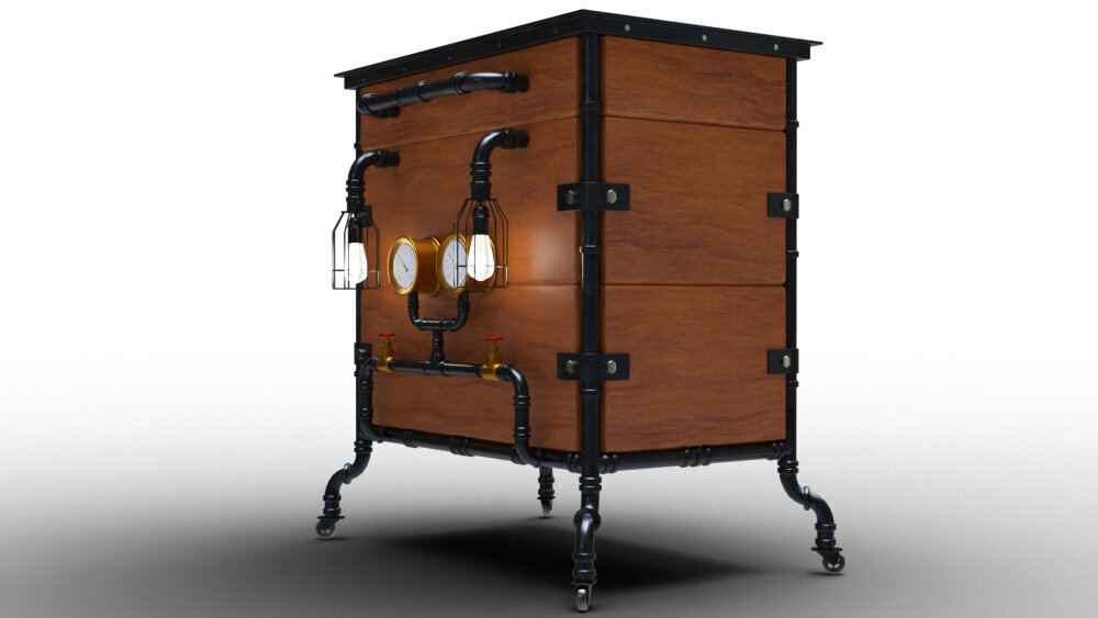 Steampunk Cabinet 3D model - Download Cabinet on 3DModels.org