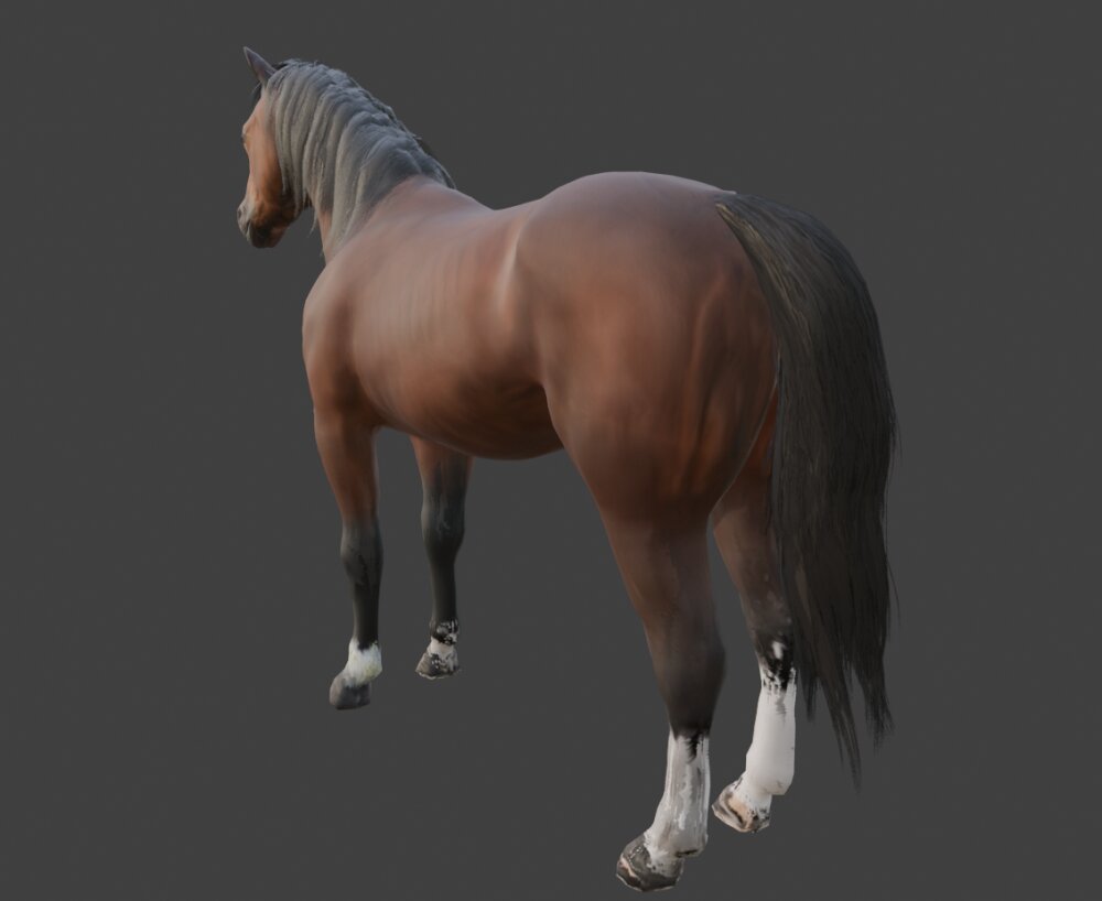 Realistic Animated Brown Horse 3D model - Download Mammals on 3DModels.org