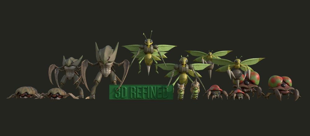 Creature Monster Bundles – Insects – Evolution Variety Pack 3D model ...