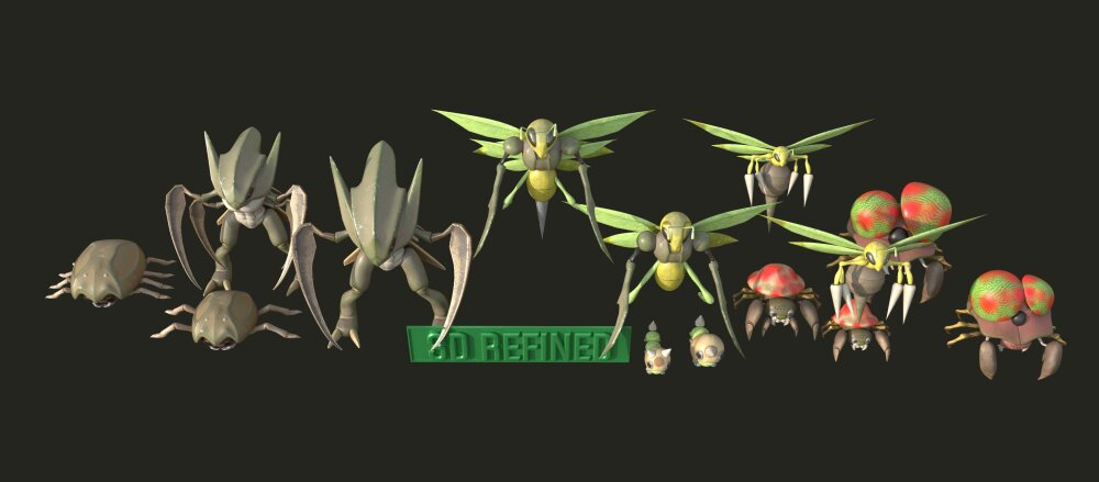 Creature Monster Bundles – Insects – Evolution Variety Pack 3D model ...
