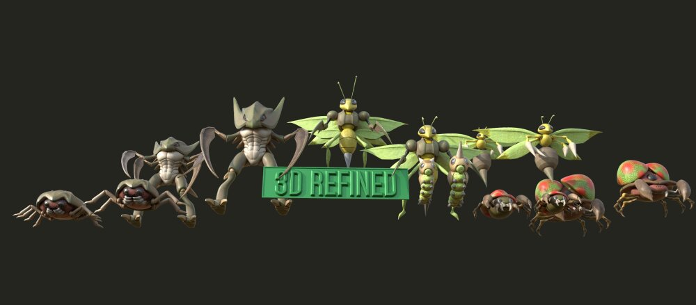 Creature Monster Bundles – Insects – Evolution Variety Pack 3D model ...