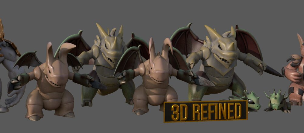 Creatures – Armored Monsters- Evolution Variety Bundle Modelo 3D ...