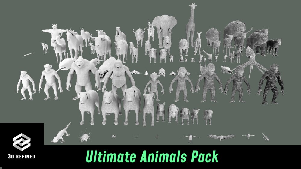 Ultimate Animal Pack Animal Set 3D model - Download Mammals on 3DModels.org