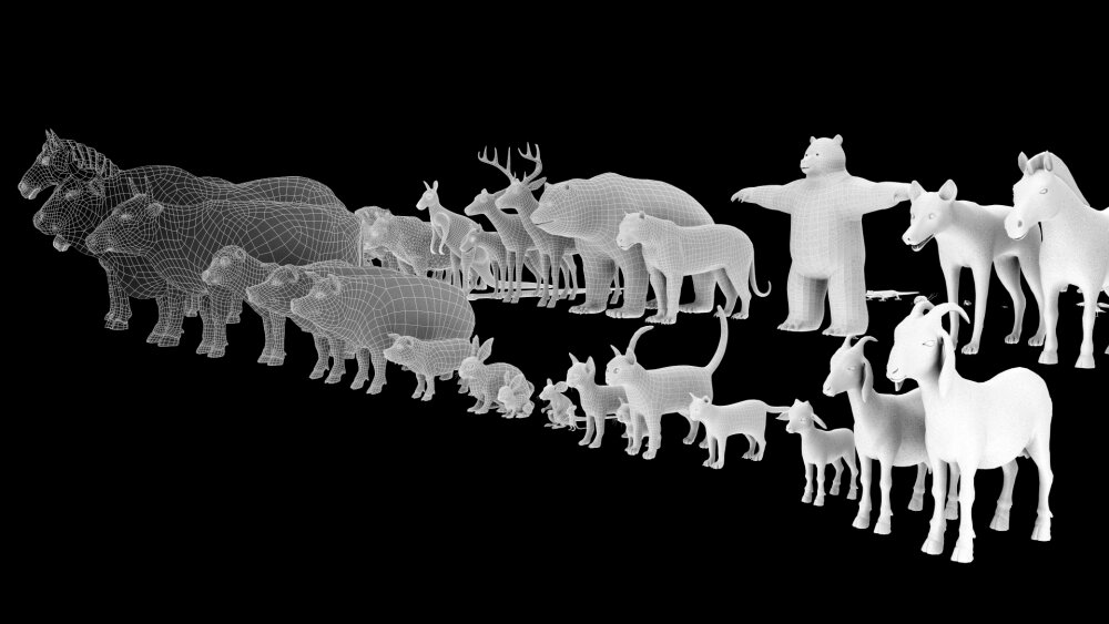 Ultimate Animal Pack Animal Set 3D model - Download Mammals on 3DModels.org