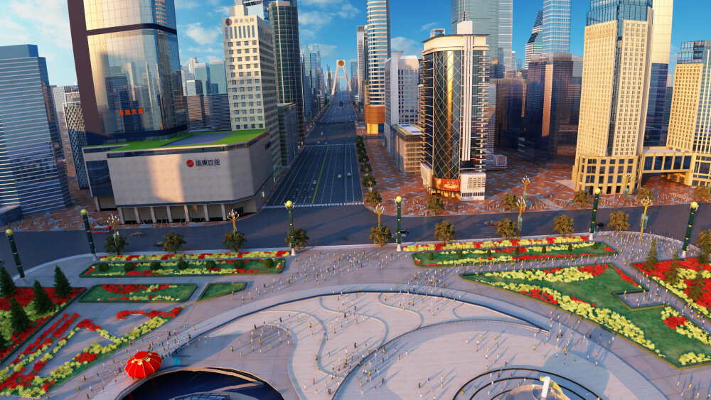 Skyline of Chengdu City China 3D model - Download City on 3DModels.org