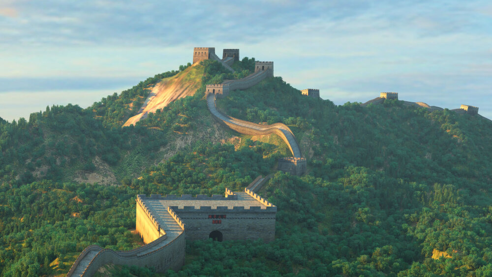 Grande Muraille de Chine dans Paysage Montagneux Modèle 3D ...