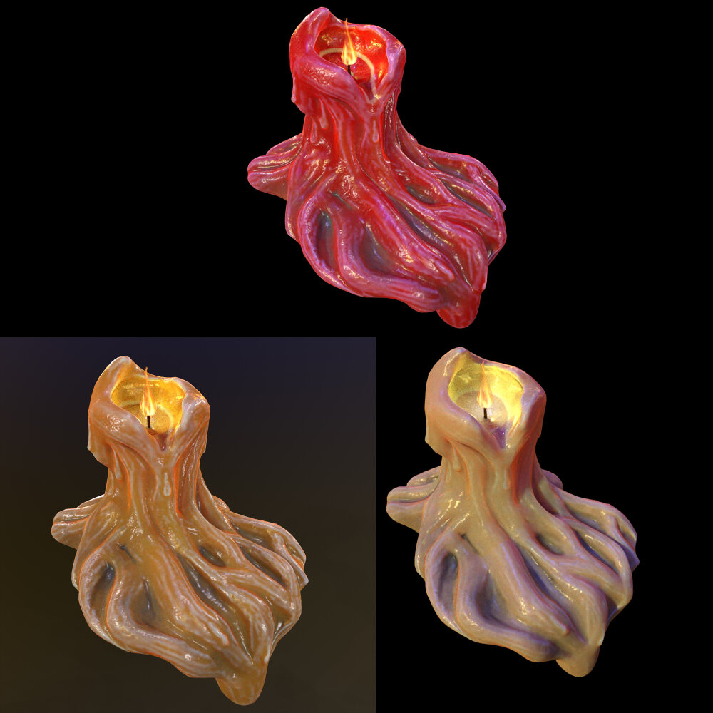 Set Of Candles 3D model - Download Decoration on 3DModels.org