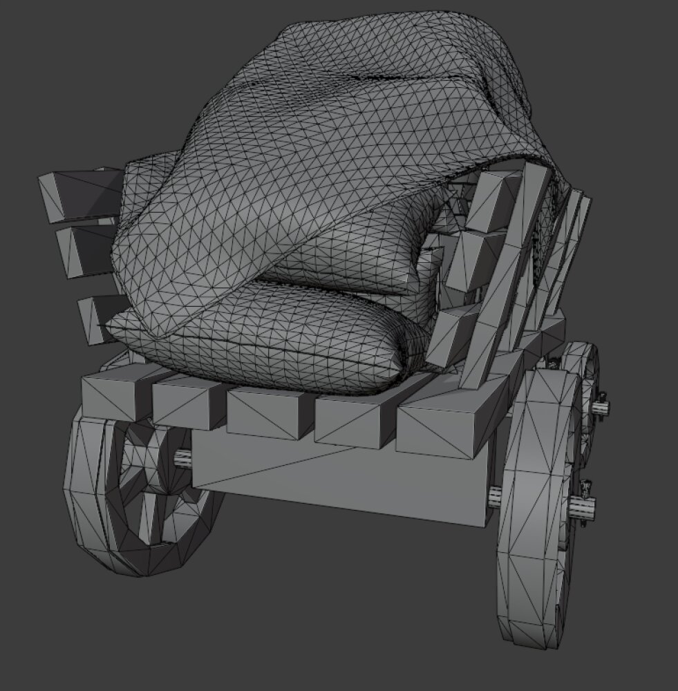 Stylized Medieval Cart with Barrel and Cargo Items 3D model - Download ...