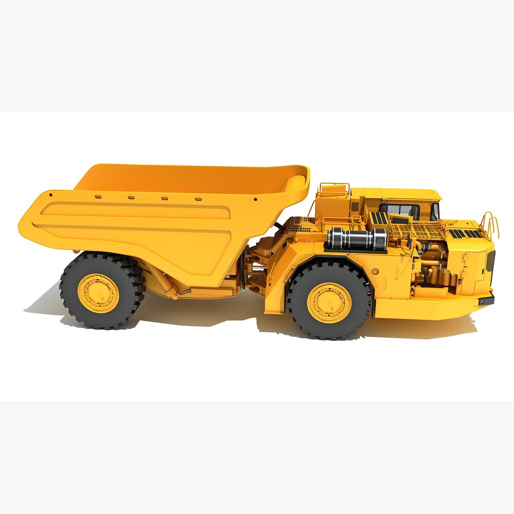 Off-Highway Mining Truck with Enclosed Cabin and Rear Dump Box 3D model ...