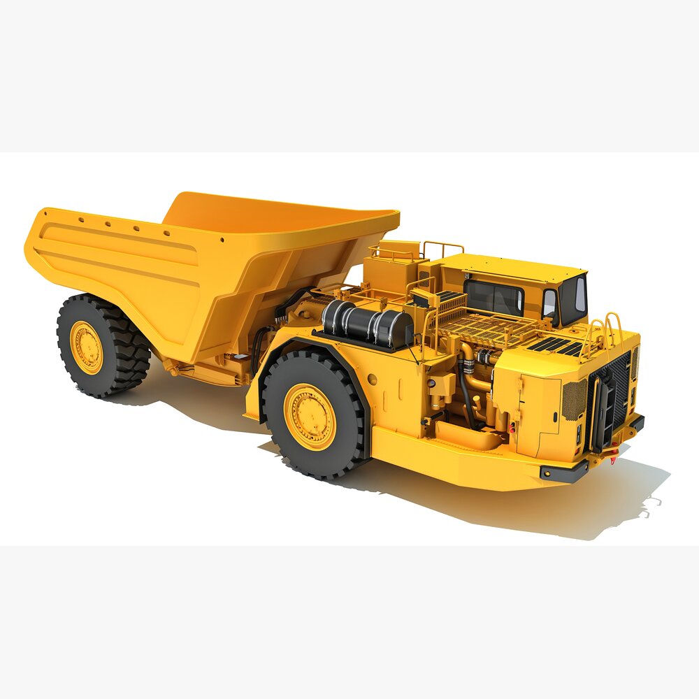 Off-Highway Mining Truck with Enclosed Cabin and Rear Dump Box 3D model ...