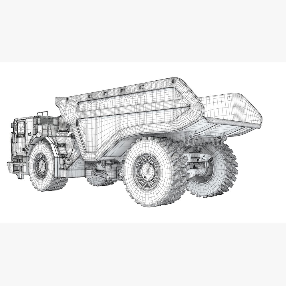 Off-Highway Mining Truck with Enclosed Cabin and Rear Dump Box 3D model ...