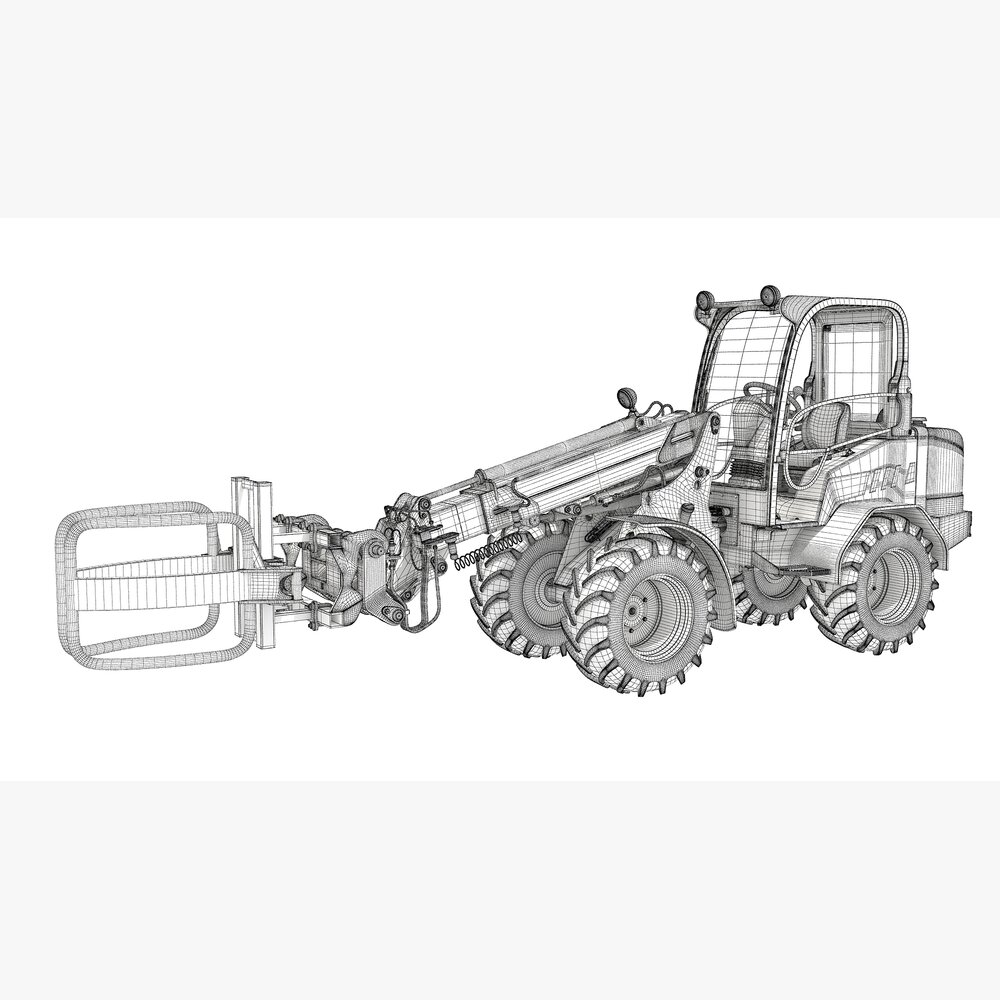 Telescopic Handler Forklift 3D model - Download Tractor on 3DModels.org