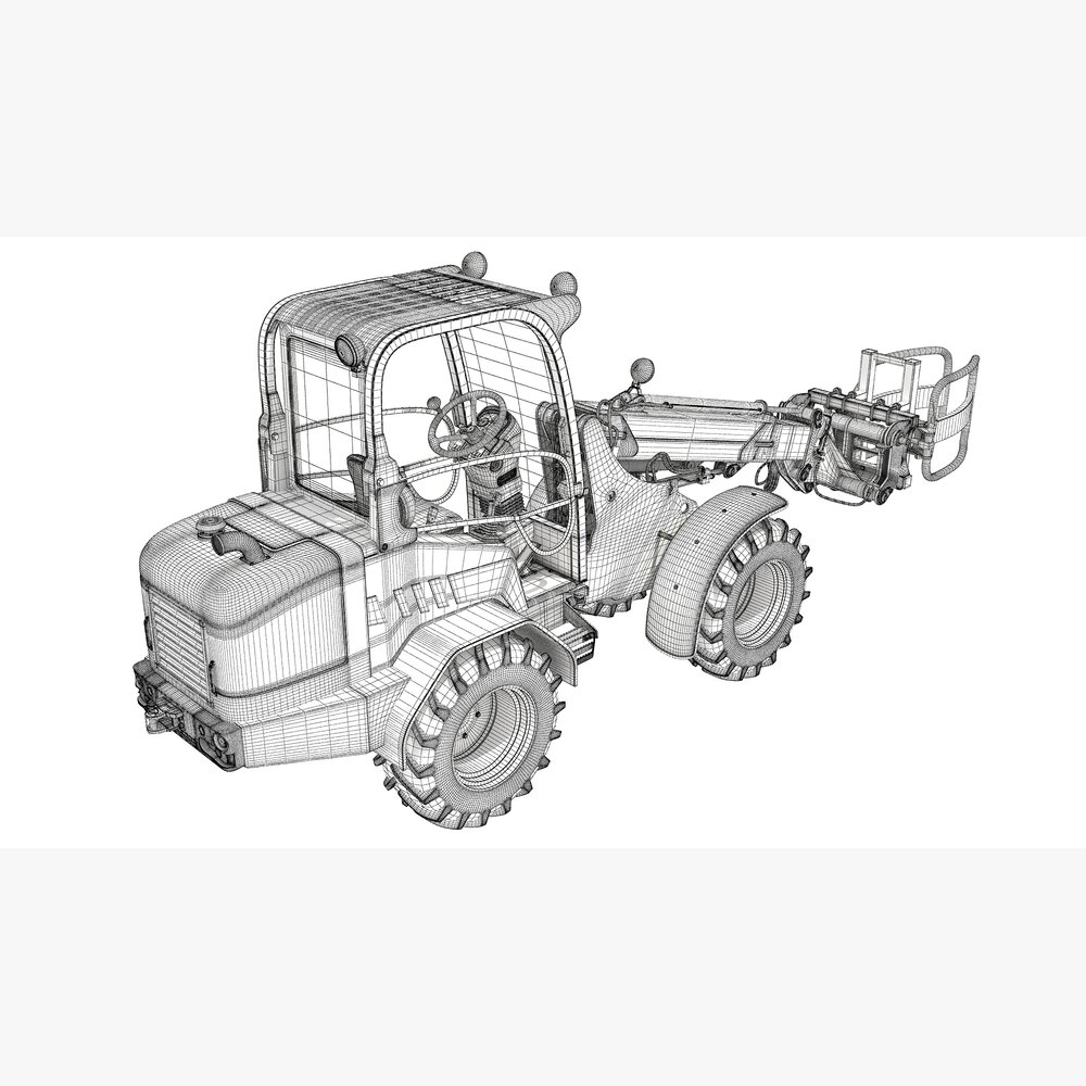 Telescopic Handler Forklift 3D model - Download Tractor on 3DModels.org