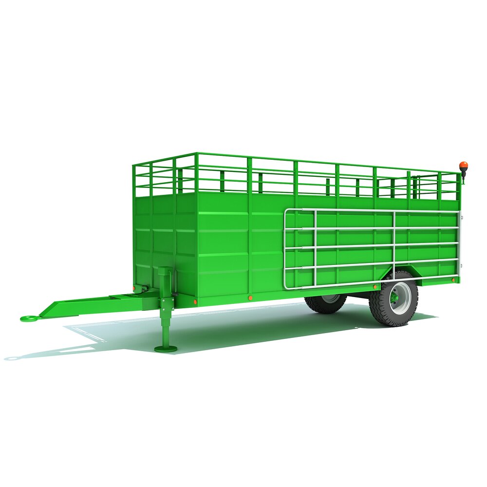 Animal Transporter Farm Trailer 3D model - Download Trailer on 3DModels.org