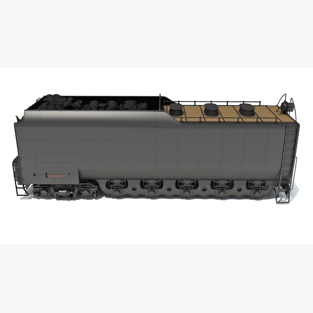 Steam Train Coal Tender Car 3D model - Download Rail wagons on 3DModels.org
