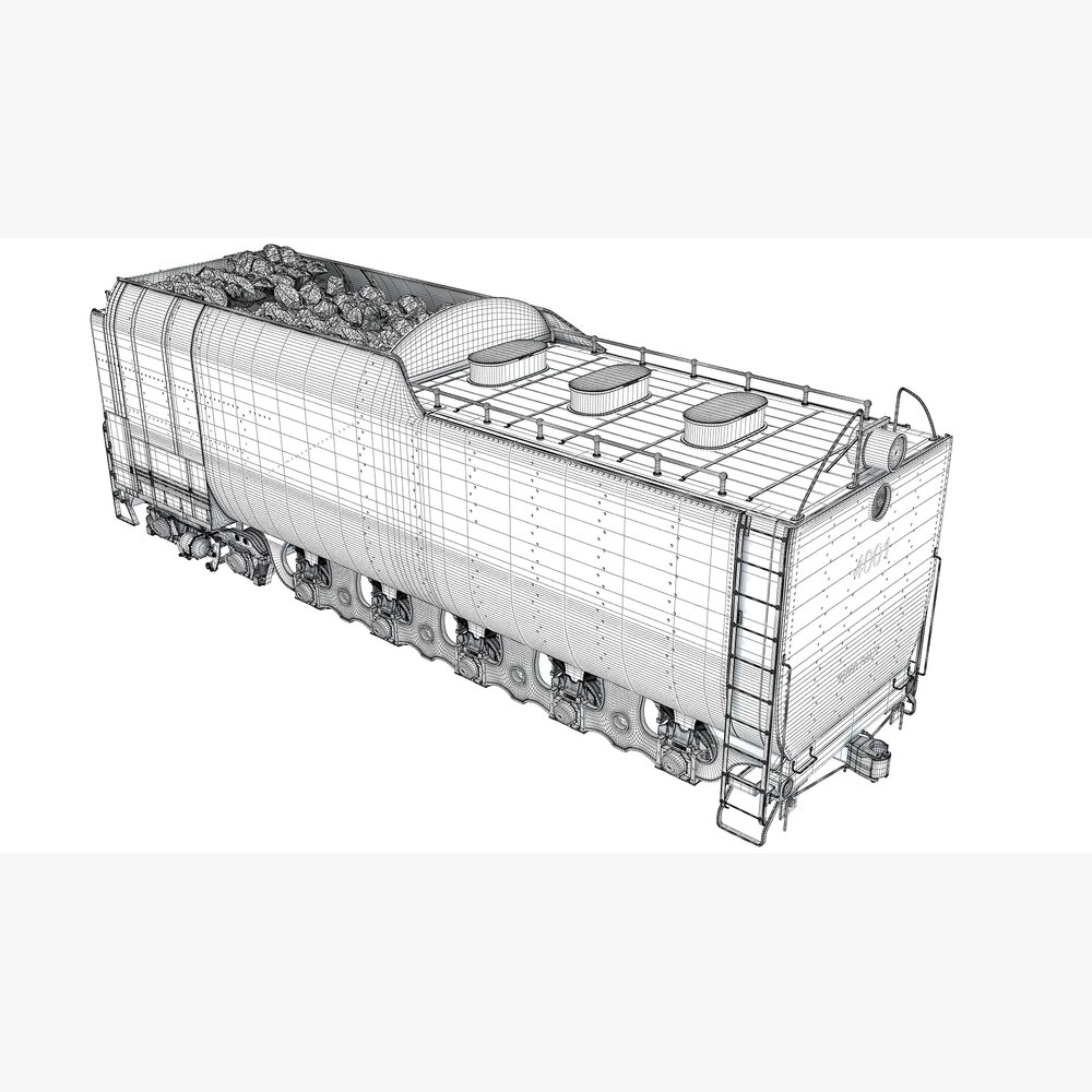 Steam Train Coal Tender Car 3D model - Download Rail wagons on 3DModels.org