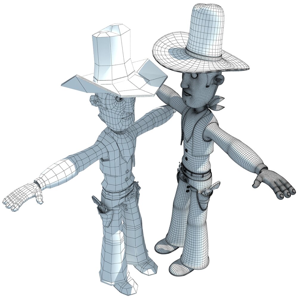 Cartoon Cowboy Character 3D model - Download Cartoon characters on ...