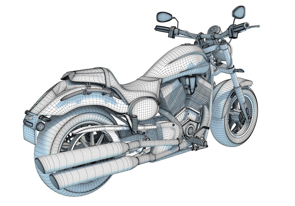Cruiser Motorcycle 3D model - Download Motorcycle on 3DModels.org