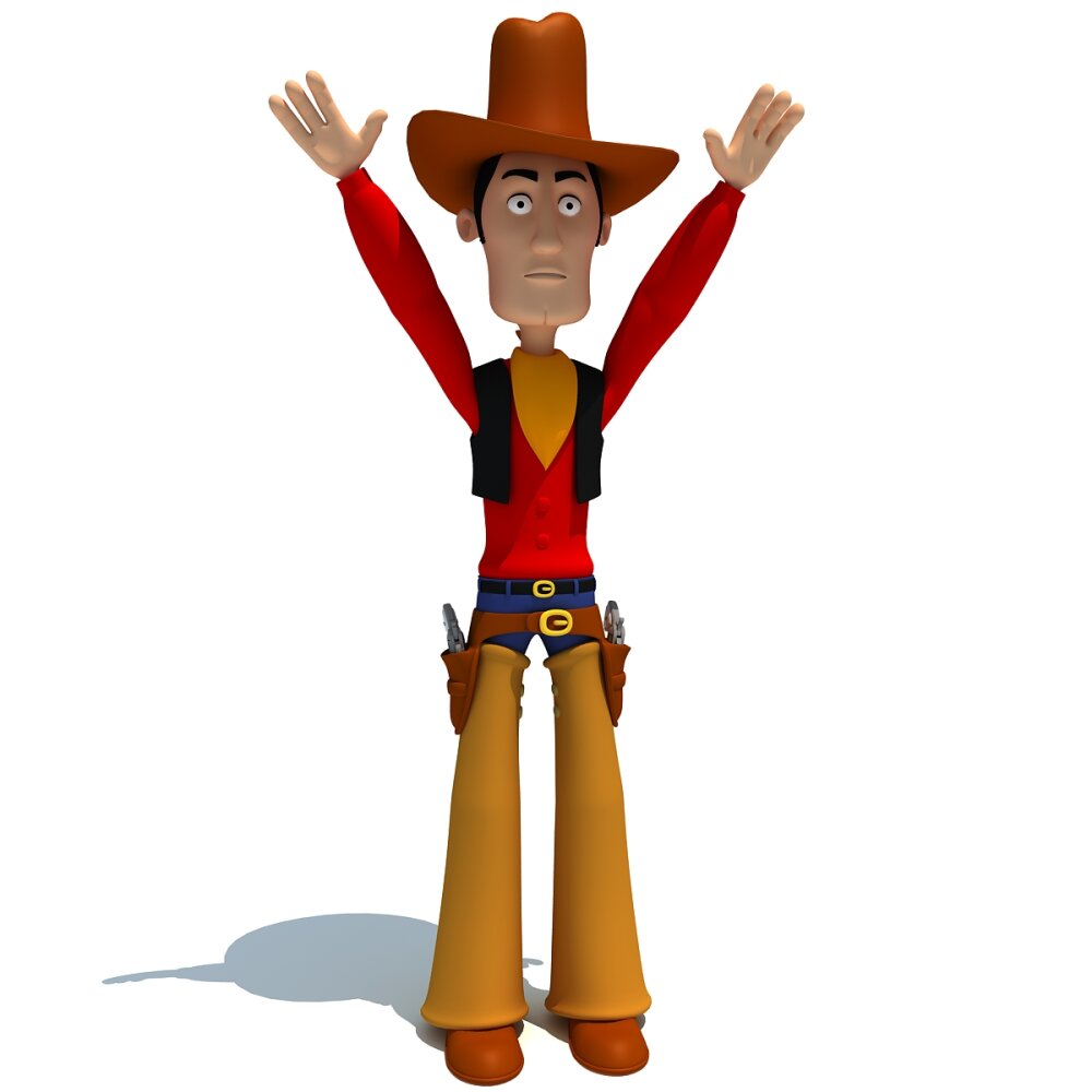 Rigged Cartoon Cowboy Character 3D model - Download Cartoon characters ...