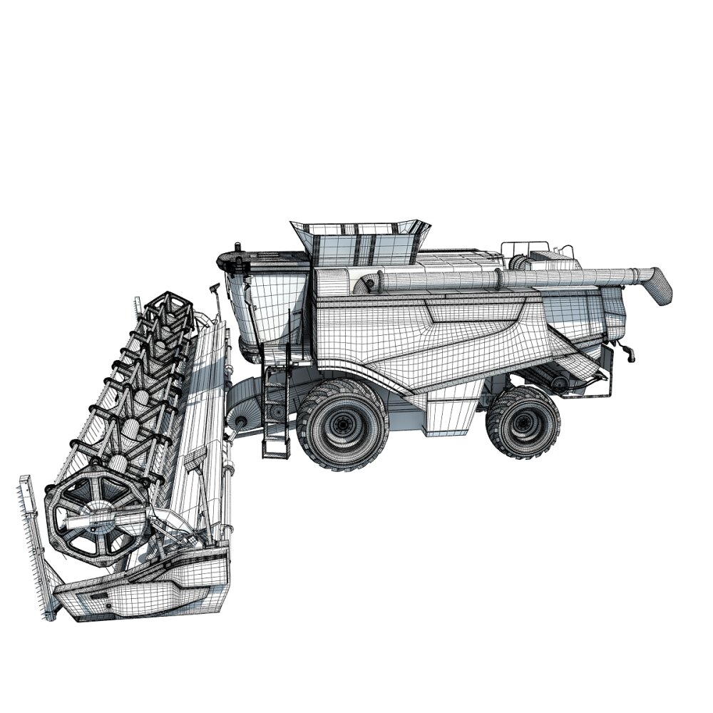Modern Claas Lexion Combine Harvester 3D model - Download Tractor on ...