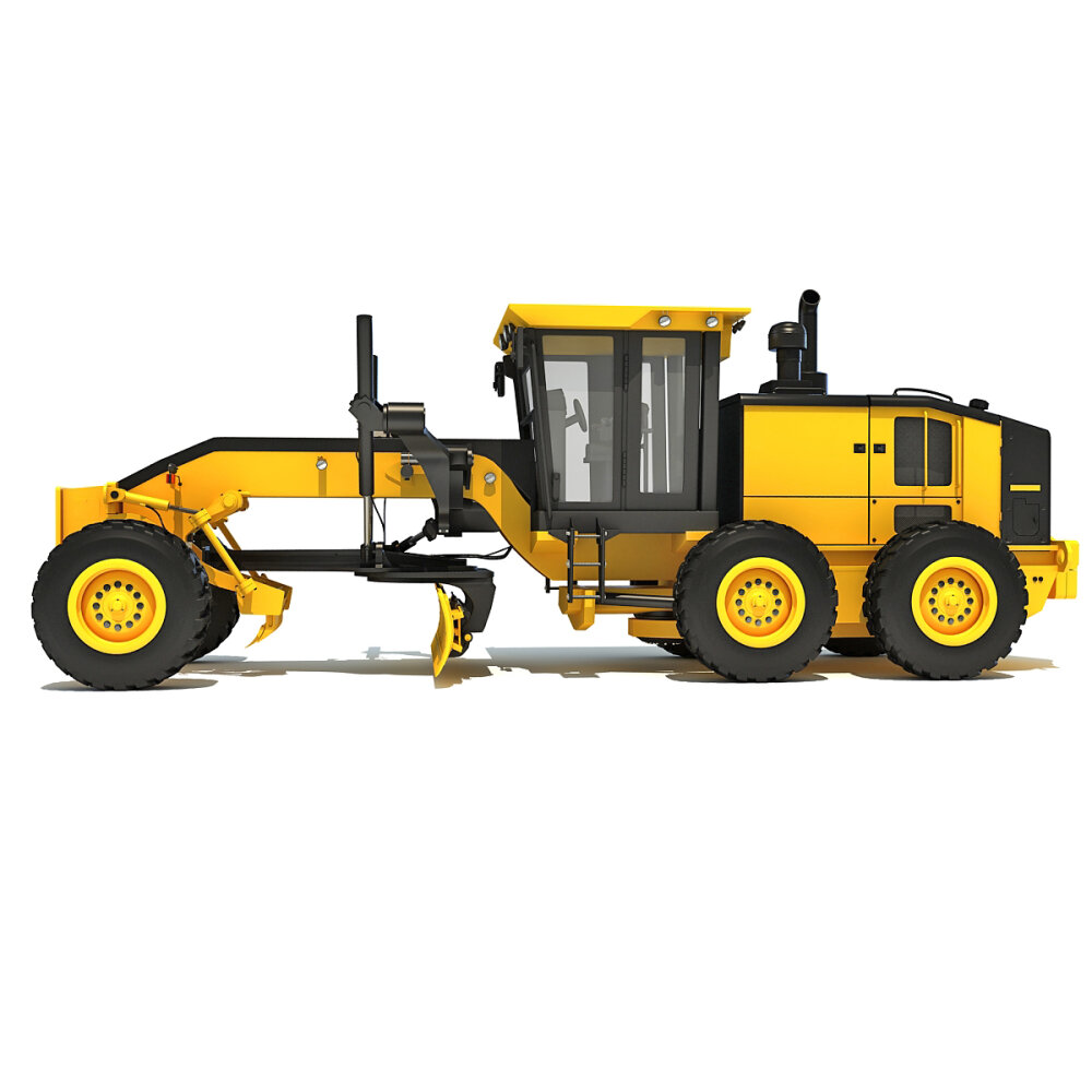 Wheeled Motor Grader 3D model - Download Tractor on 3DModels.org
