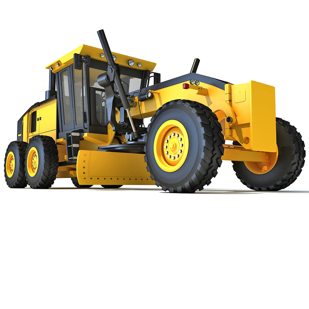Wheeled Motor Grader 3D model - Download Tractor on 3DModels.org