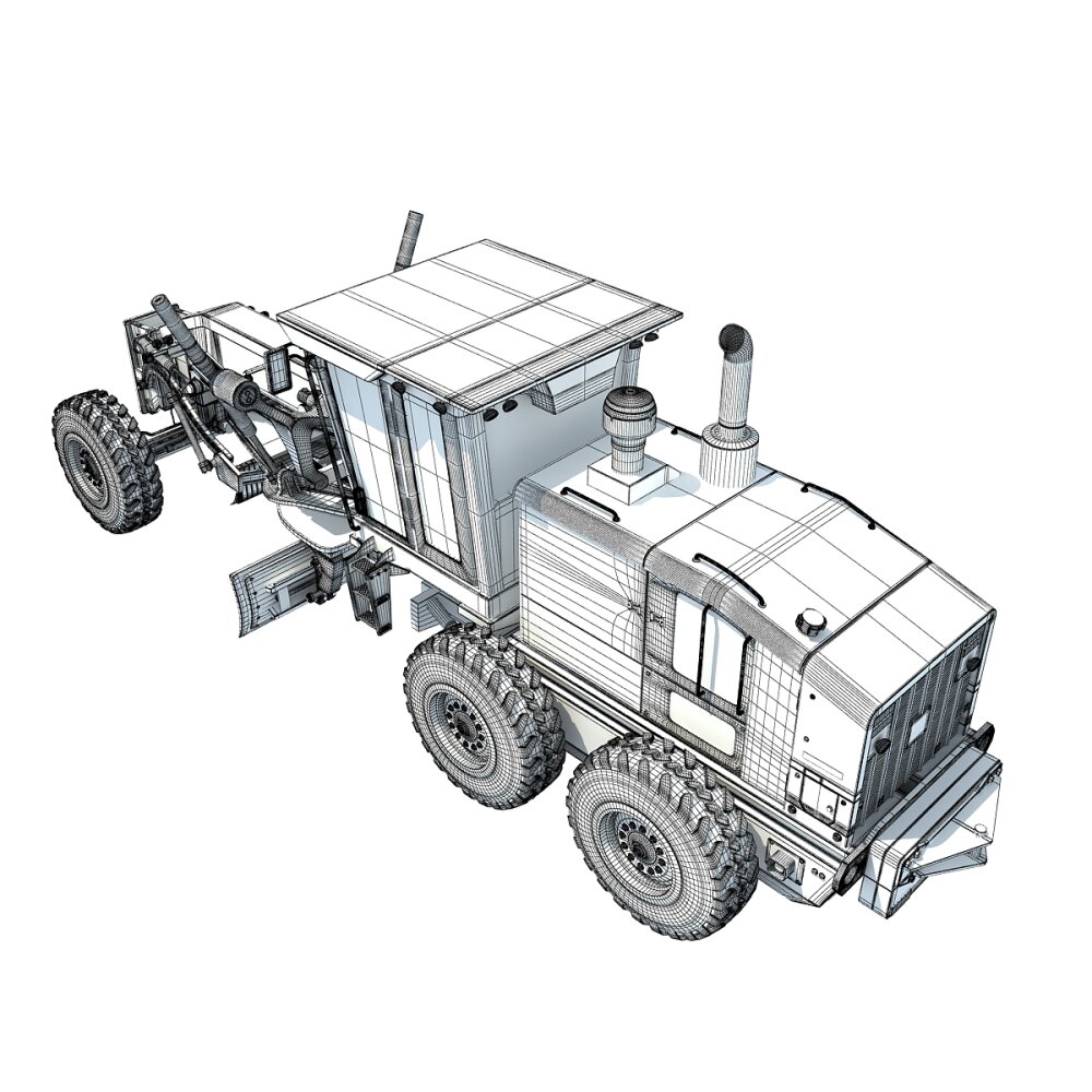 Wheeled Motor Grader 3D model - Download Tractor on 3DModels.org