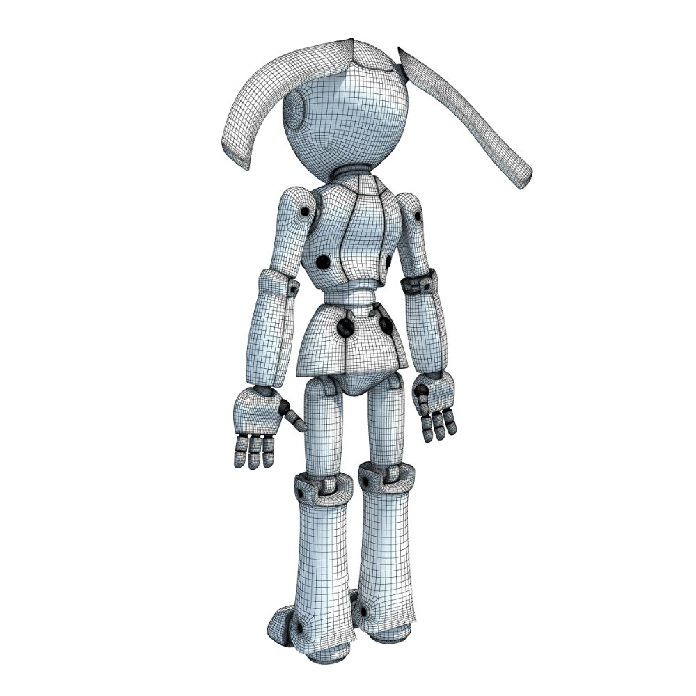 Humanoid Robot with Red Accents and Dual Head Antennas 3D model ...