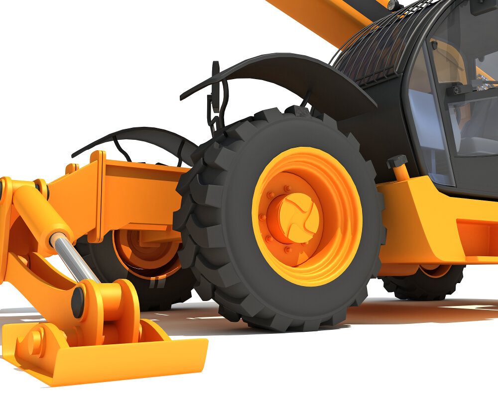 Yellow Telescopic Handler Forklift 3D model - Download Tractor on ...