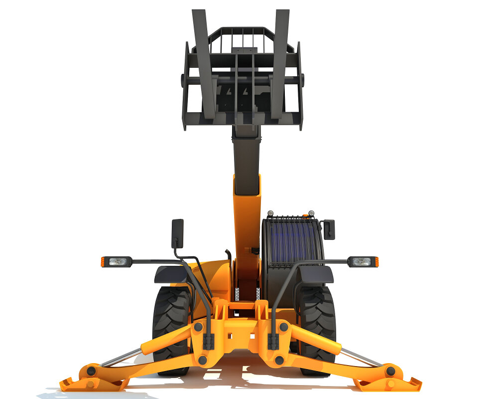 Yellow Telescopic Handler Forklift 3D model - Download Tractor on ...