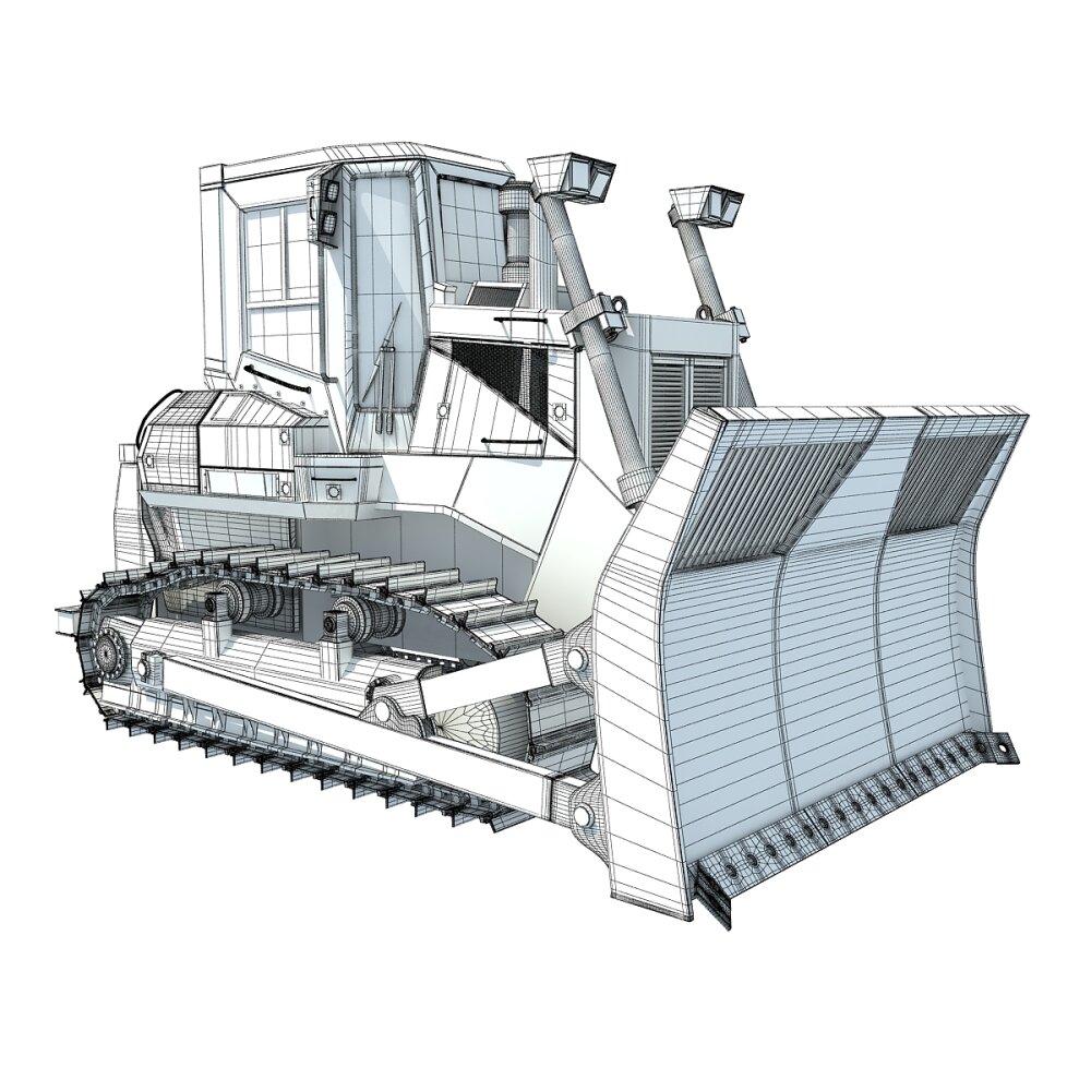 Bulldozer with Crawler Tracks and Front Blade 3D model - Download ...