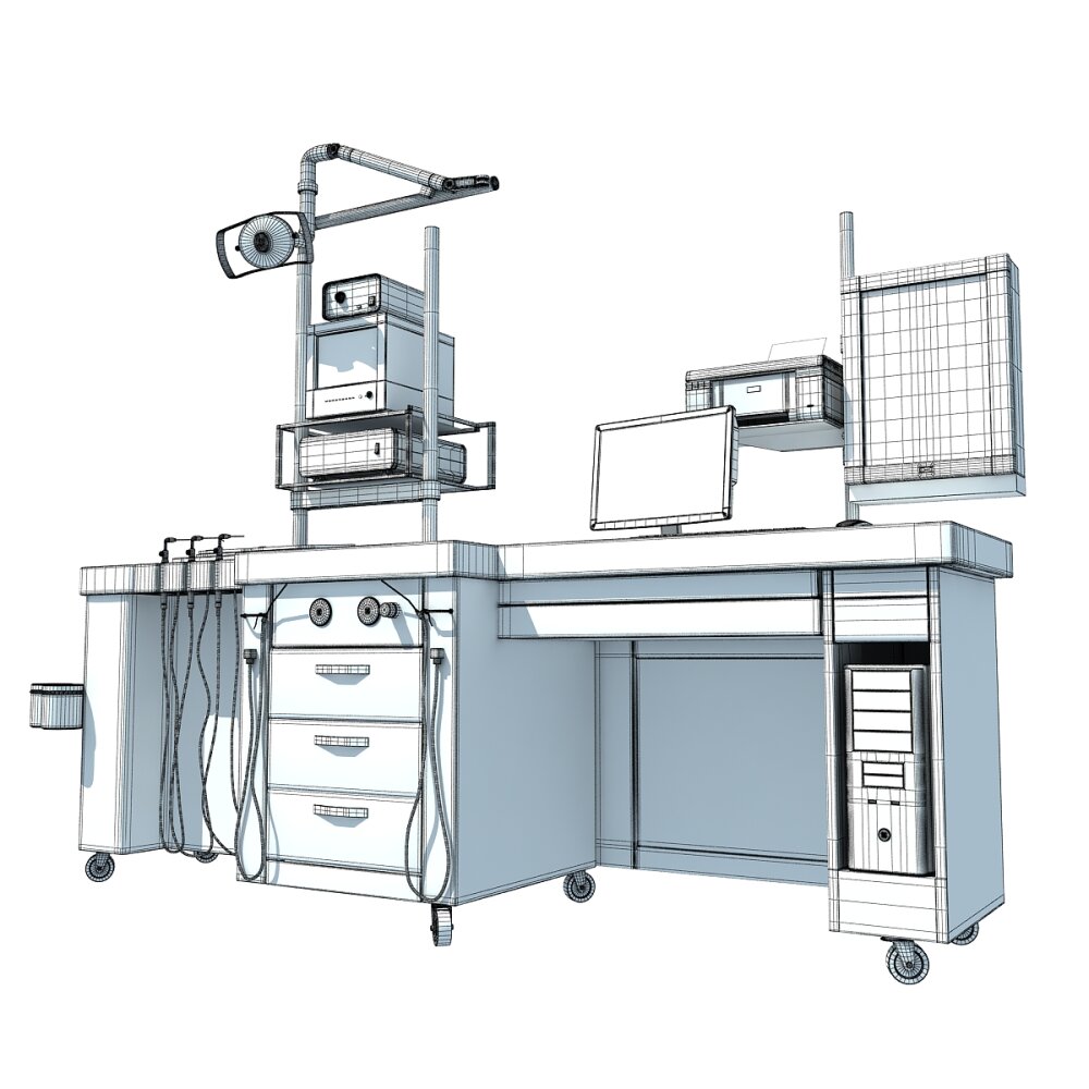 Modern Medical Workstation 3D model - Download Medical Equipment on ...