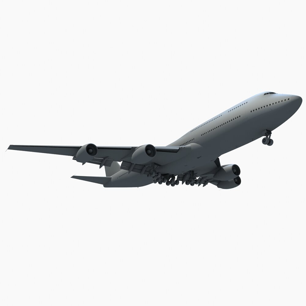 Boeing 747 Passenger Airplane with Quad Engines 3D model - Download ...