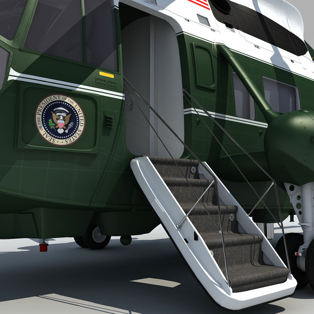 Presidential Aircraft Marine One 3D model - Download Helicopter on ...