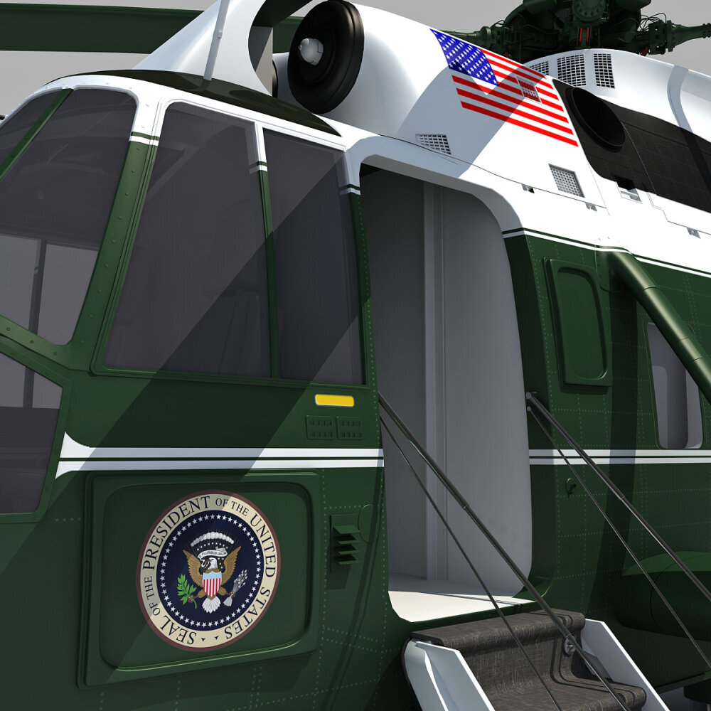 Presidential Aircraft Marine One 3D model - Download Helicopter on ...