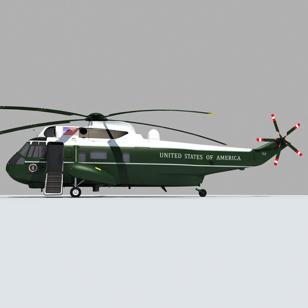 Presidential Aircraft Marine One 3D model - Download Helicopter on ...