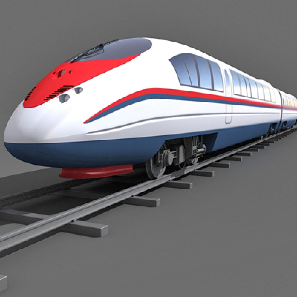 Modern Design Speed Train 3D model - Download Passenger train on ...