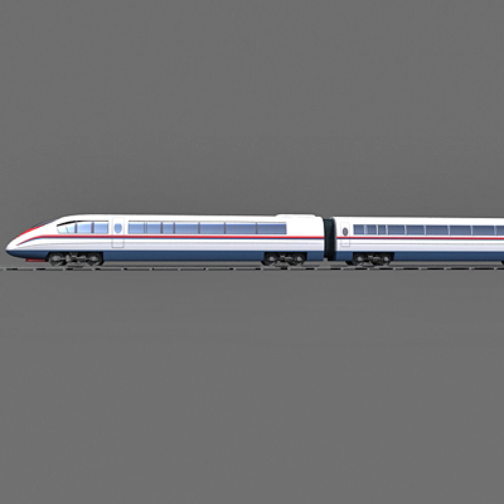 Modern Design Speed Train 3D model - Download Passenger train on ...