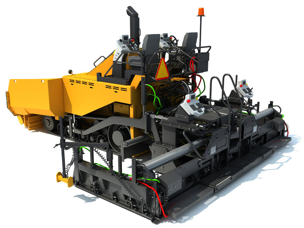 Modern Asphalt Paver 3D model - Download Tractor on 3DModels.org