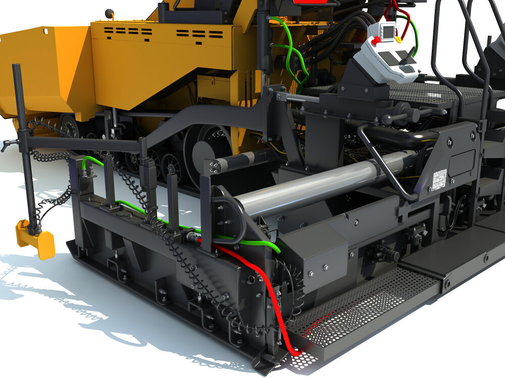 Modern Asphalt Paver 3D model - Download Tractor on 3DModels.org