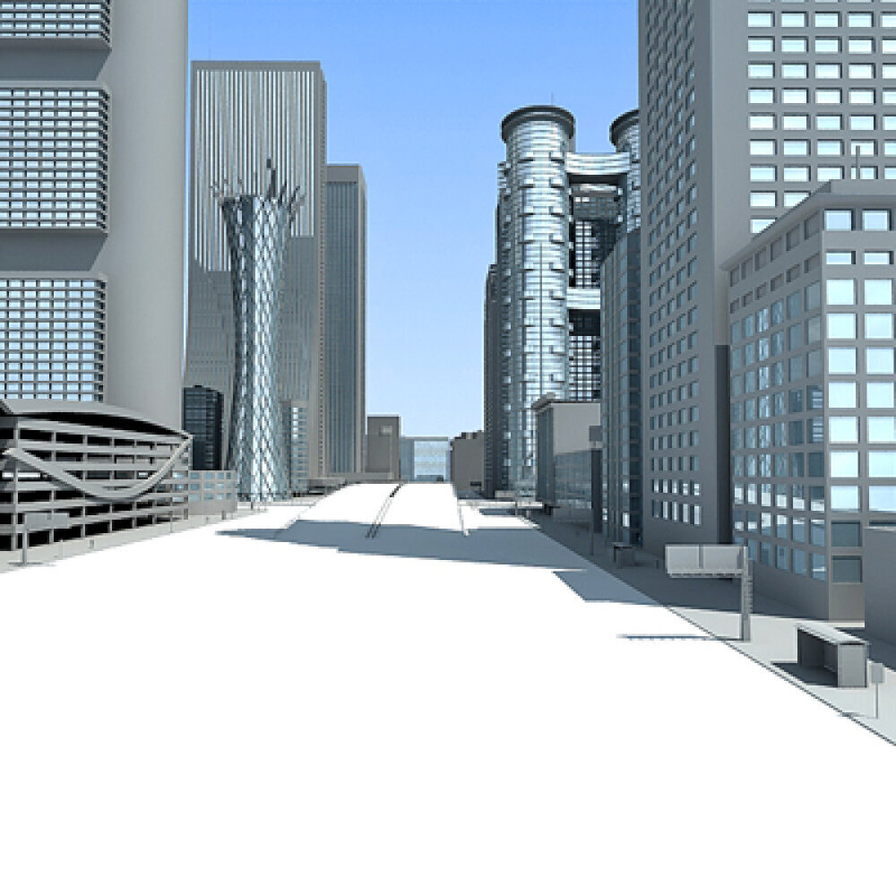 Main Street 3D 모델 - 다운로드 도시 건 on 3DModels.org