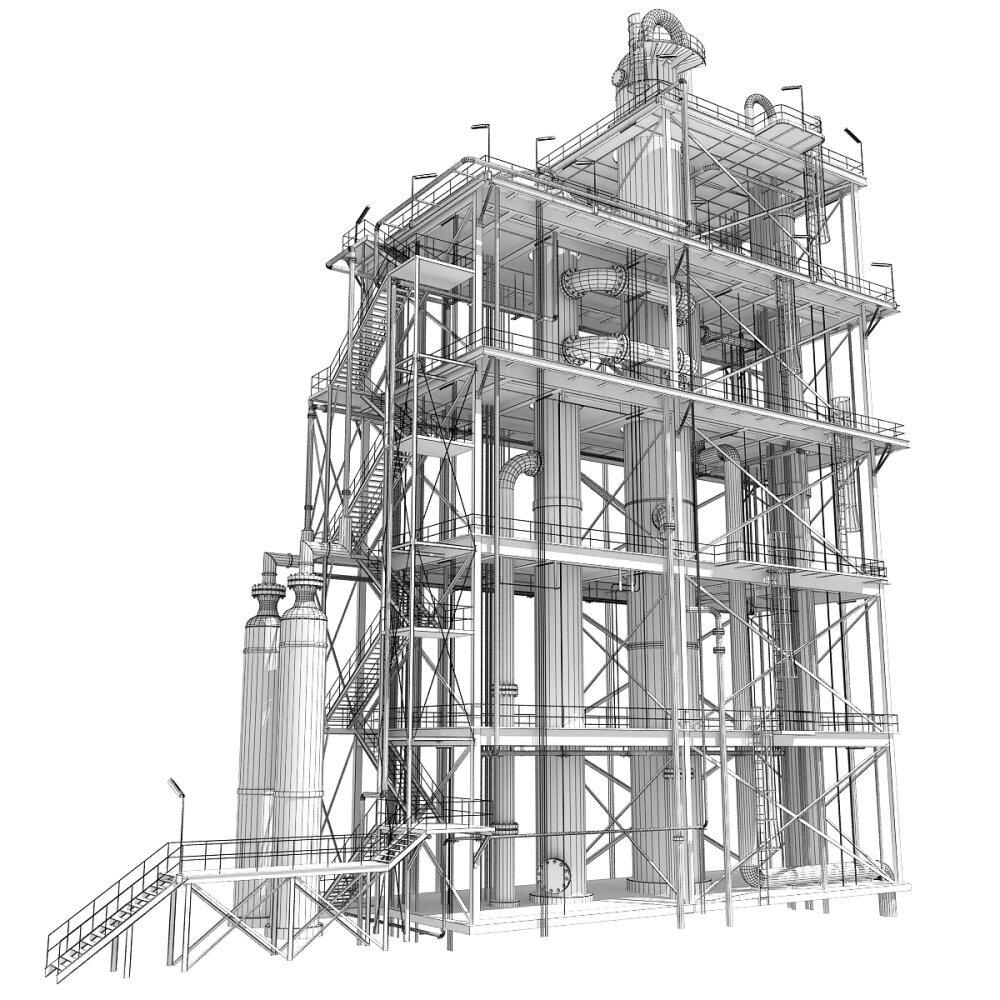 Refinery Unit 3D model - Download Infrastructure Buildings on 3DModels.org