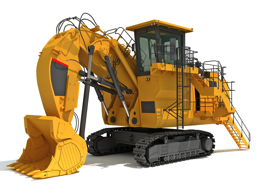 Tracked Mining Excavator Shovel 3D model - Download Tractor on 3DModels.org