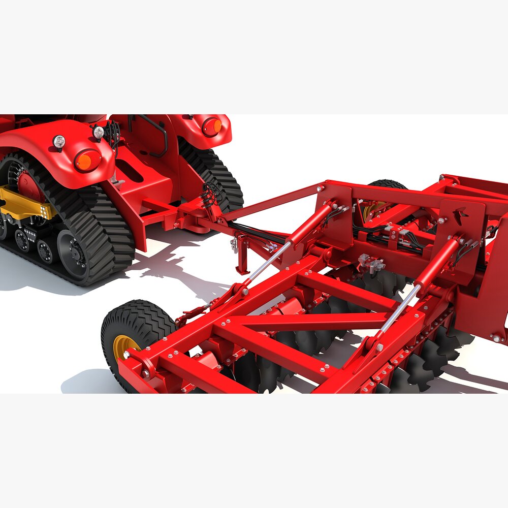 Farm Tractor With Disk Plow 3D model - Download Tractor on 3DModels.org