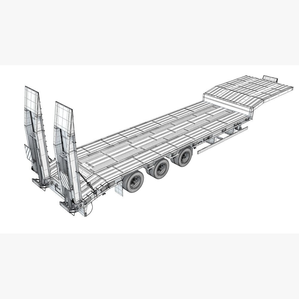 Low Loader Semi Trailer 3D model - Download Truck on 3DModels.org