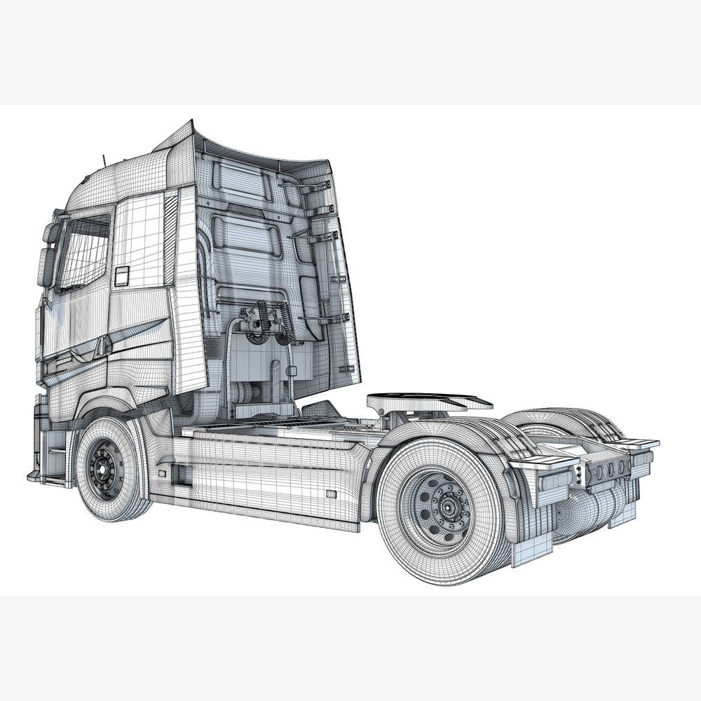 Semi-Truck with High Roof Cab 3D model - Download Truck on 3DModels.org
