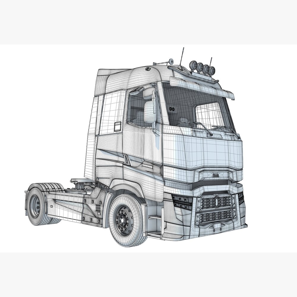 Semi-Truck with High Roof Cab 3D model - Download Truck on 3DModels.org