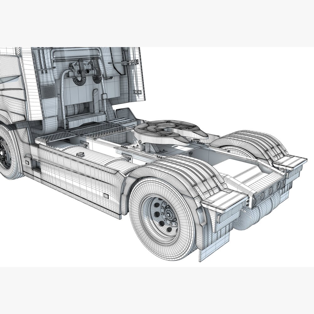 Semi-Truck with High Roof Cab 3D model - Download Truck on 3DModels.org