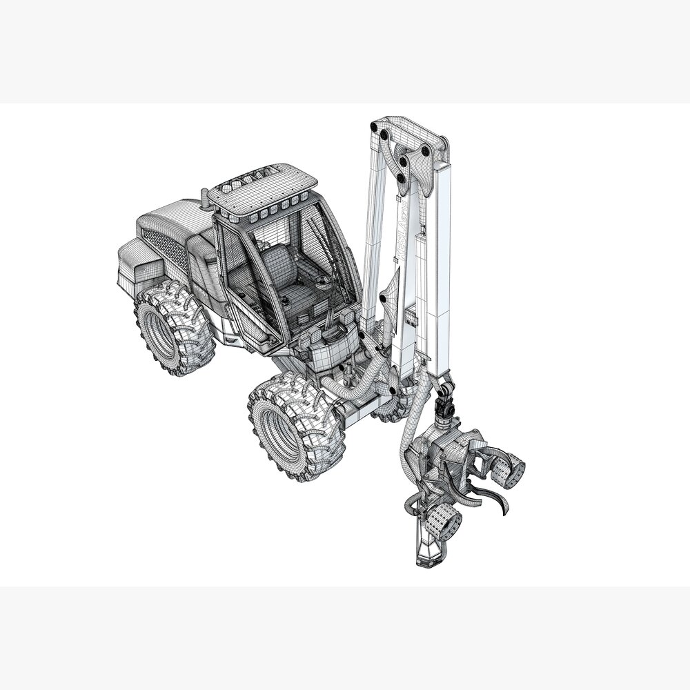 Sampo Forest Machine 3D model - Download Tractor on 3DModels.org