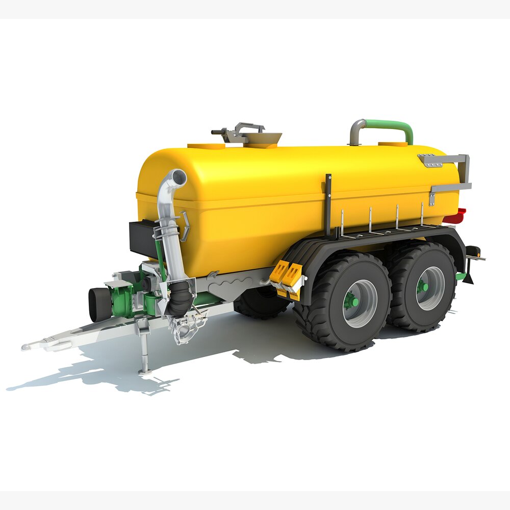 Farm Irrigation And Fertilizer Tanker Trailer 3D model - Download ...